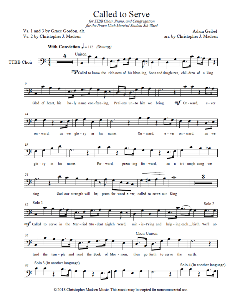 TTBB/SSAA Sacred – CJ Madsen